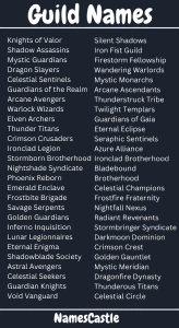 500+ Guild Names Best Cool Unique Creative & Interesting