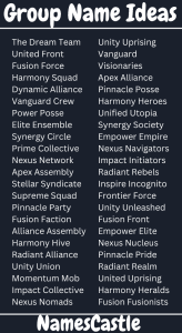 500+ Group Name Ideas Cool Unique Creative & Interesting