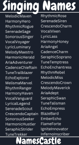 500+ Singing Names Cool Stylish Unique Creative & Catchy