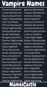 500+ Vampire Names Unique Creative Funny Cool & Catchy Ideas