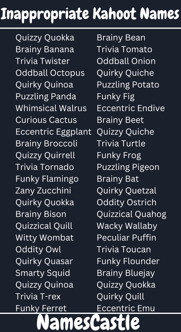 500+ Inappropriate Kahoot Names Unique Creative Catchy Idea