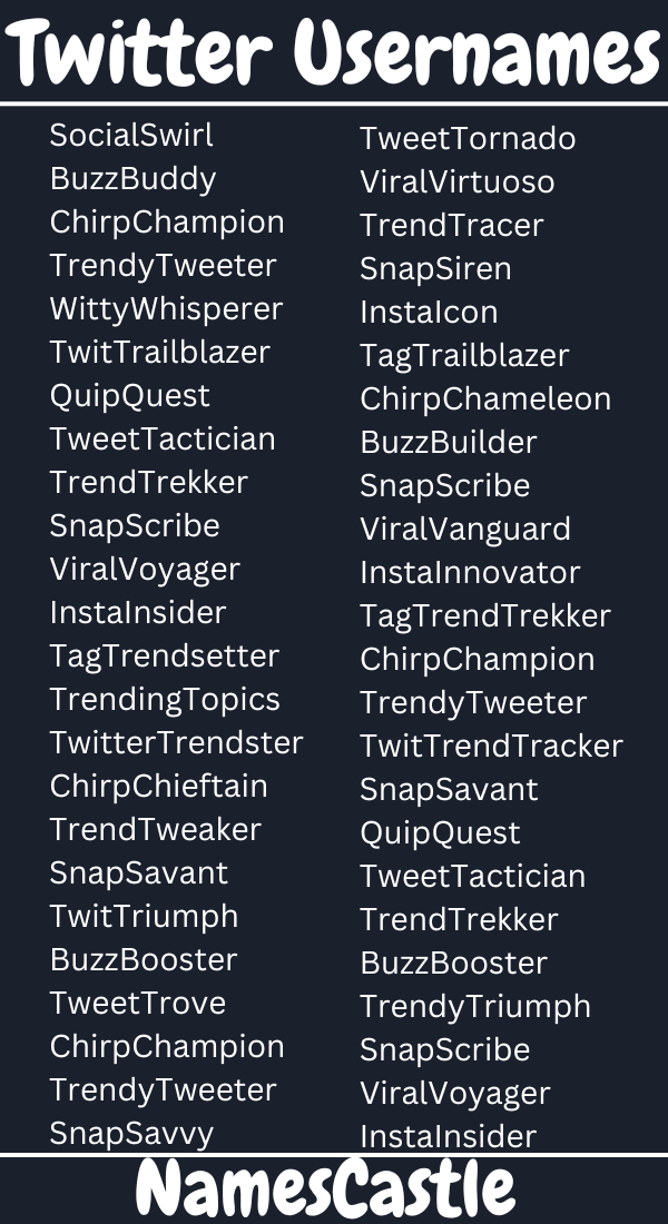 500+ Twitter Usernames Unique Cute Funny Creative & Cool