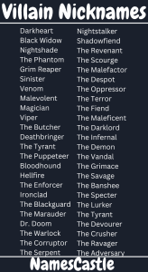 500+ Villain Nicknames Creative Unique Funny Epic & Cool