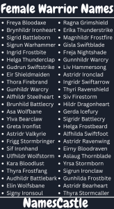 570+ Female Warrior Names Brave Creative Unique Cool & Epic
