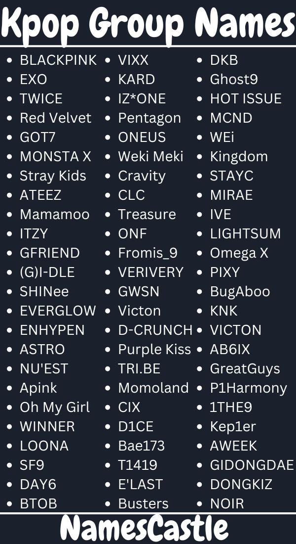 570 Kpop Group Names Creative Unique Cool Funny Cute 570 Kpop Group Names Creative Unique Cool Funny Cute