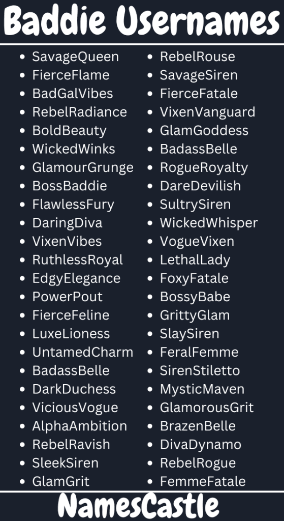 570 Baddie Usernames Unique Stylish Creative Cool Swag