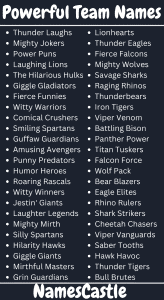 550+ Powerful Team Names Unique Creative Energetic & Swag