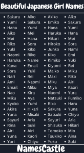 570+ Beautiful Japanese Girl Names Unique Creative & Cute