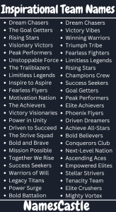 530+ Inspirational Team Names Stylish Unique Creative & Cool