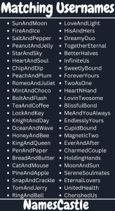 570+ Matching Usernames Unique Creative Pretty Cool & Cute